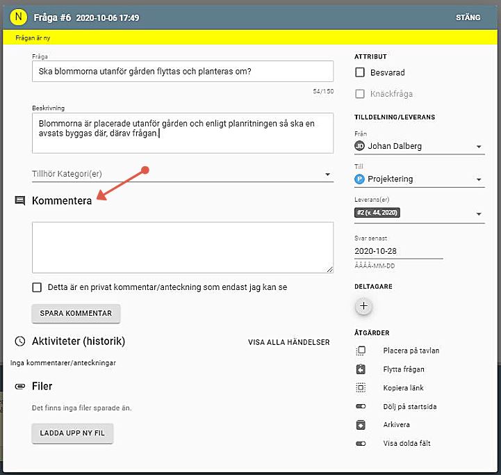 Hur kommenterar jag i en fråga? – On Pointigo